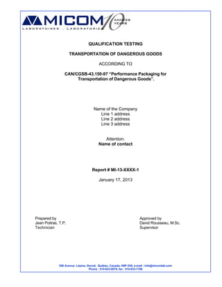 Packaging test report (sample) | PDF