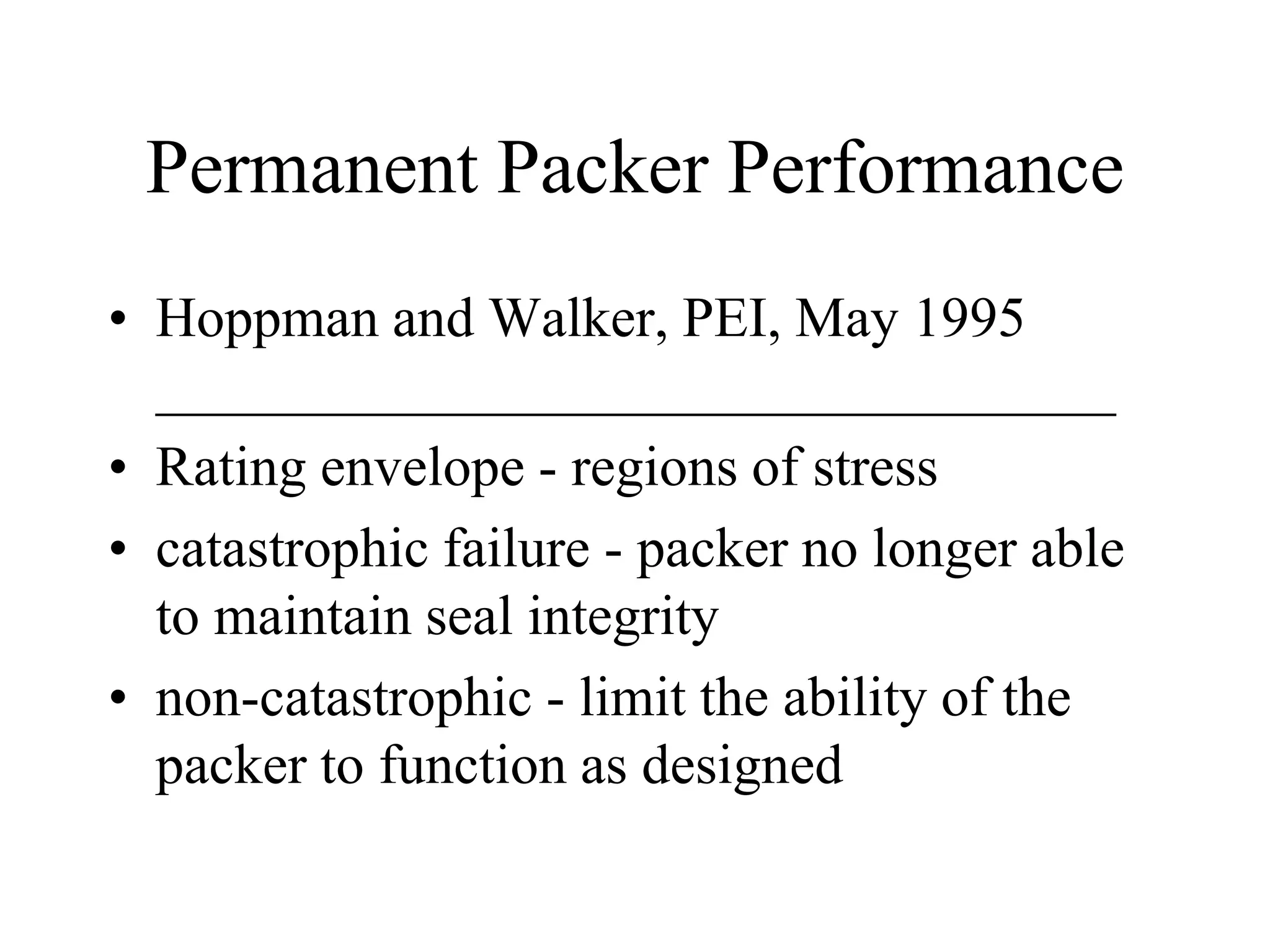Packer failure | PDF