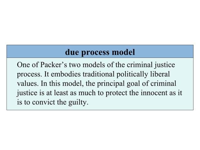 Packer's models of criminal justice | PPT | Law