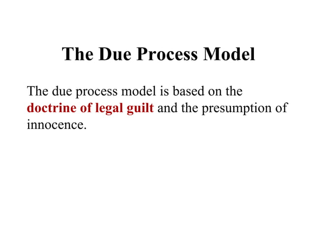 Packer's models of criminal justice | PPT | Law