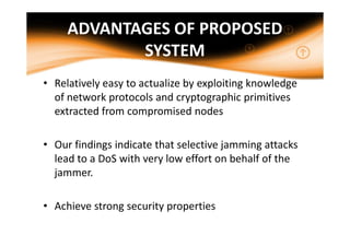 Packet hiding methods for preventing selective jamming attacks | PDF