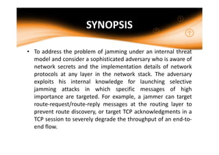 Packet hiding methods for preventing selective jamming attacks | PDF