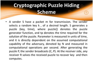 Packet hiding methods for preventing selective jamming attacks | PPT