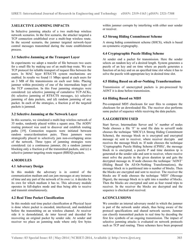 Packet hiding methods for preventing selective jamming attacks | PDF