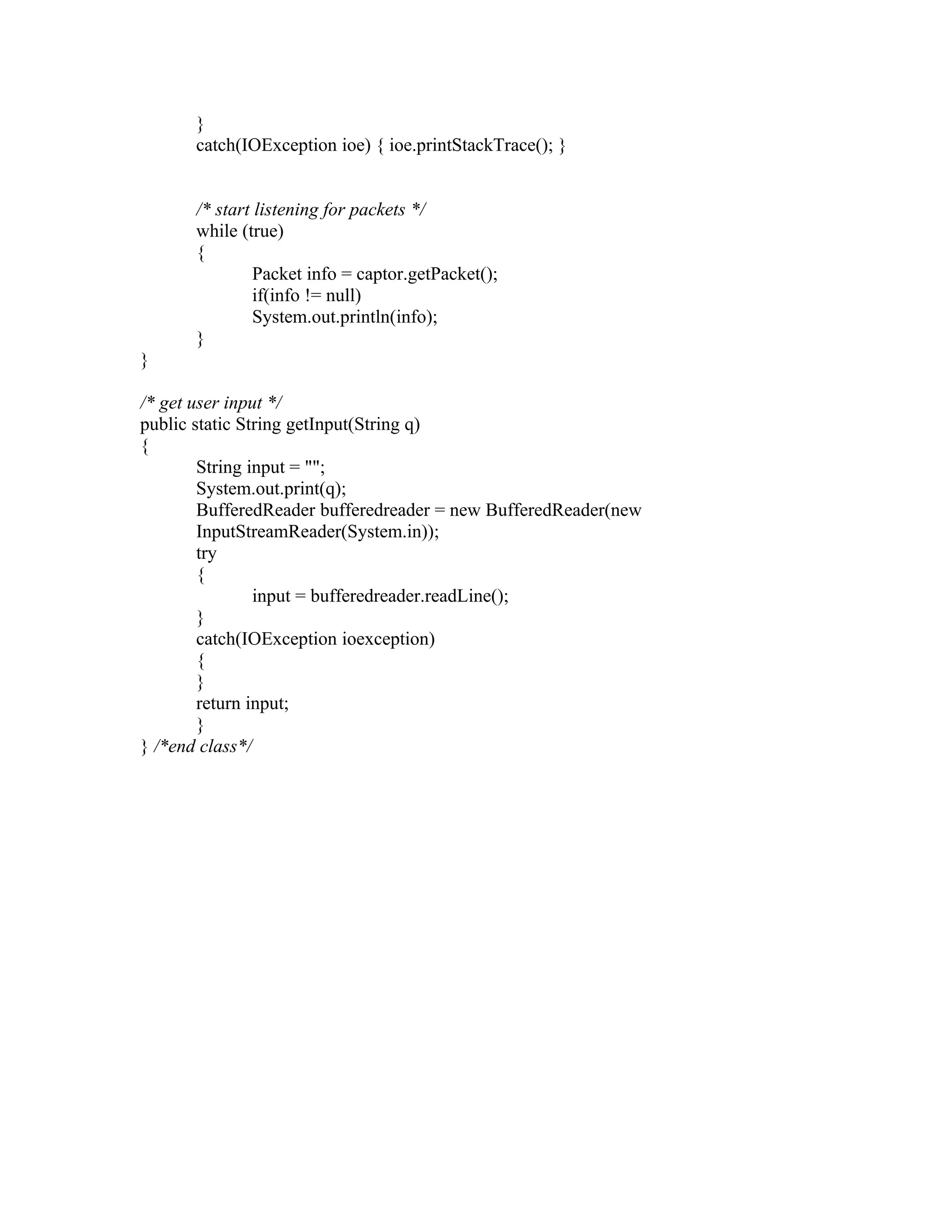 Packet filtering using jpcap | PDF