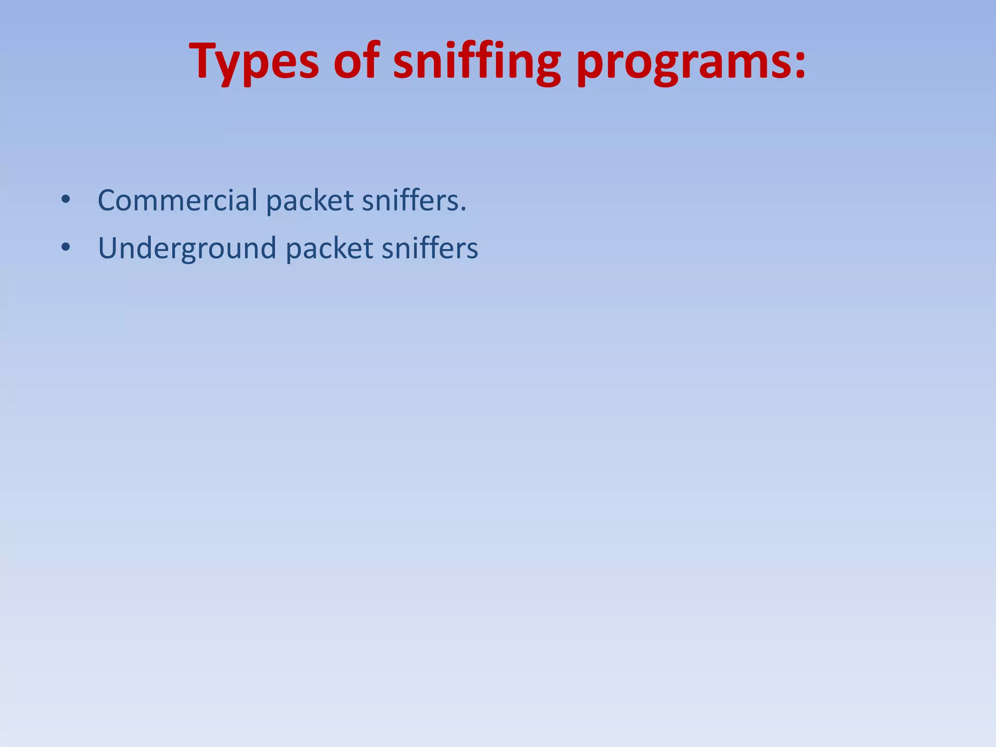 Packet sniffers | PPTX