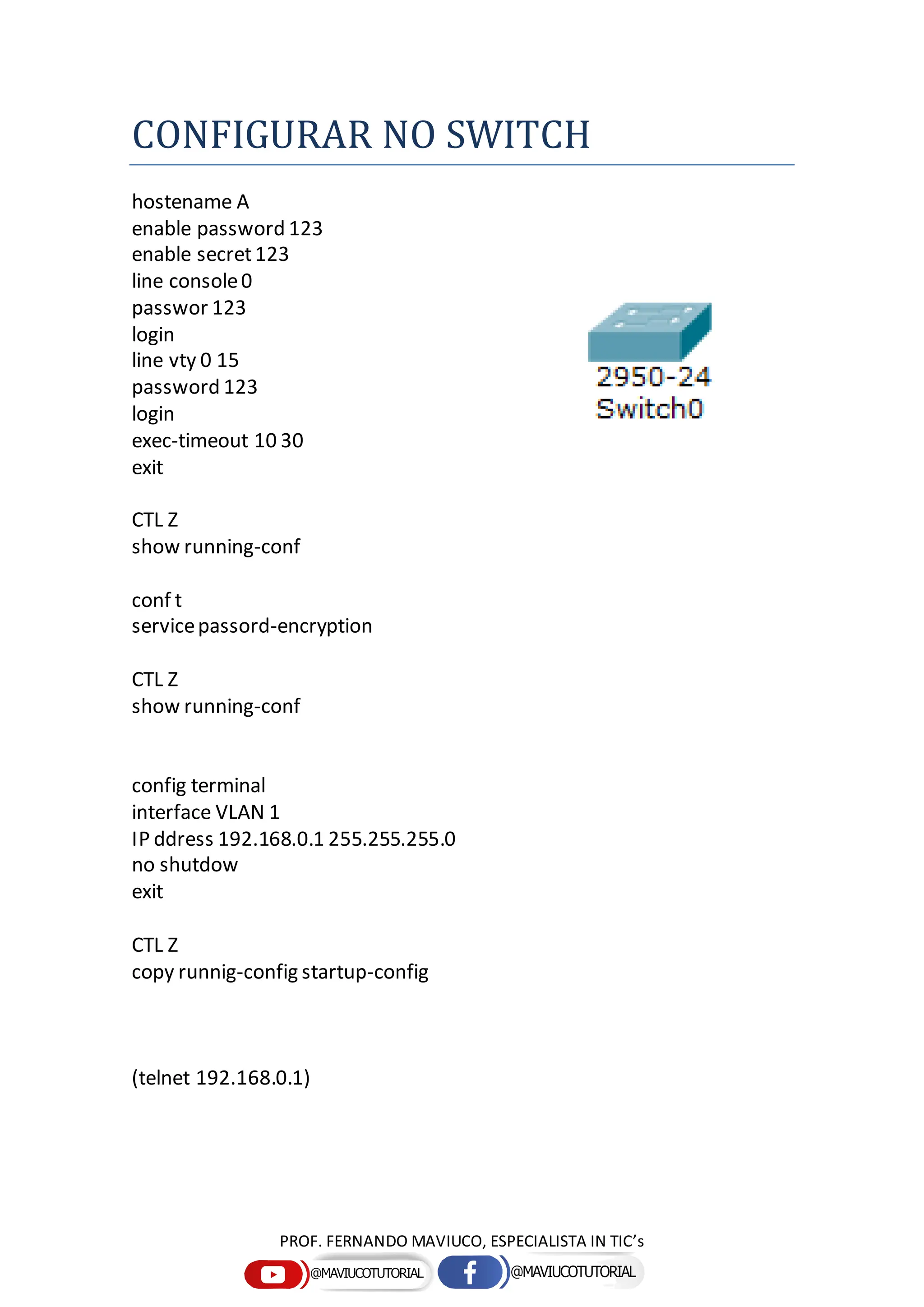 Packet Tracer da Cisco (Configuração Básica) Professor Fernando Maviuco ...