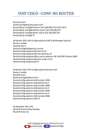 Packet Tracer da Cisco (Configuração Básica) Professor Fernando Maviuco ...