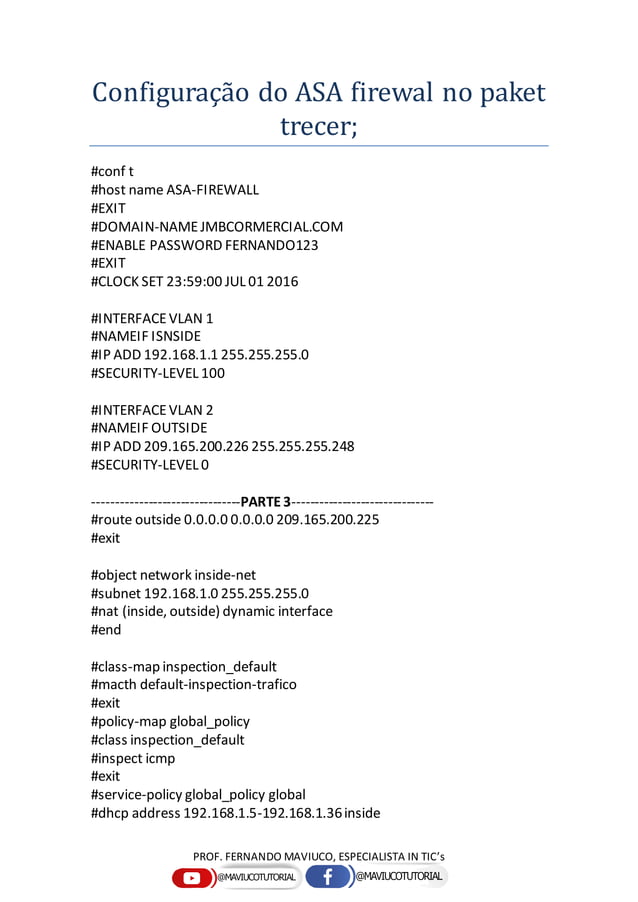 Packet Tracer da Cisco (Configuração Básica) Professor Fernando Maviuco ...