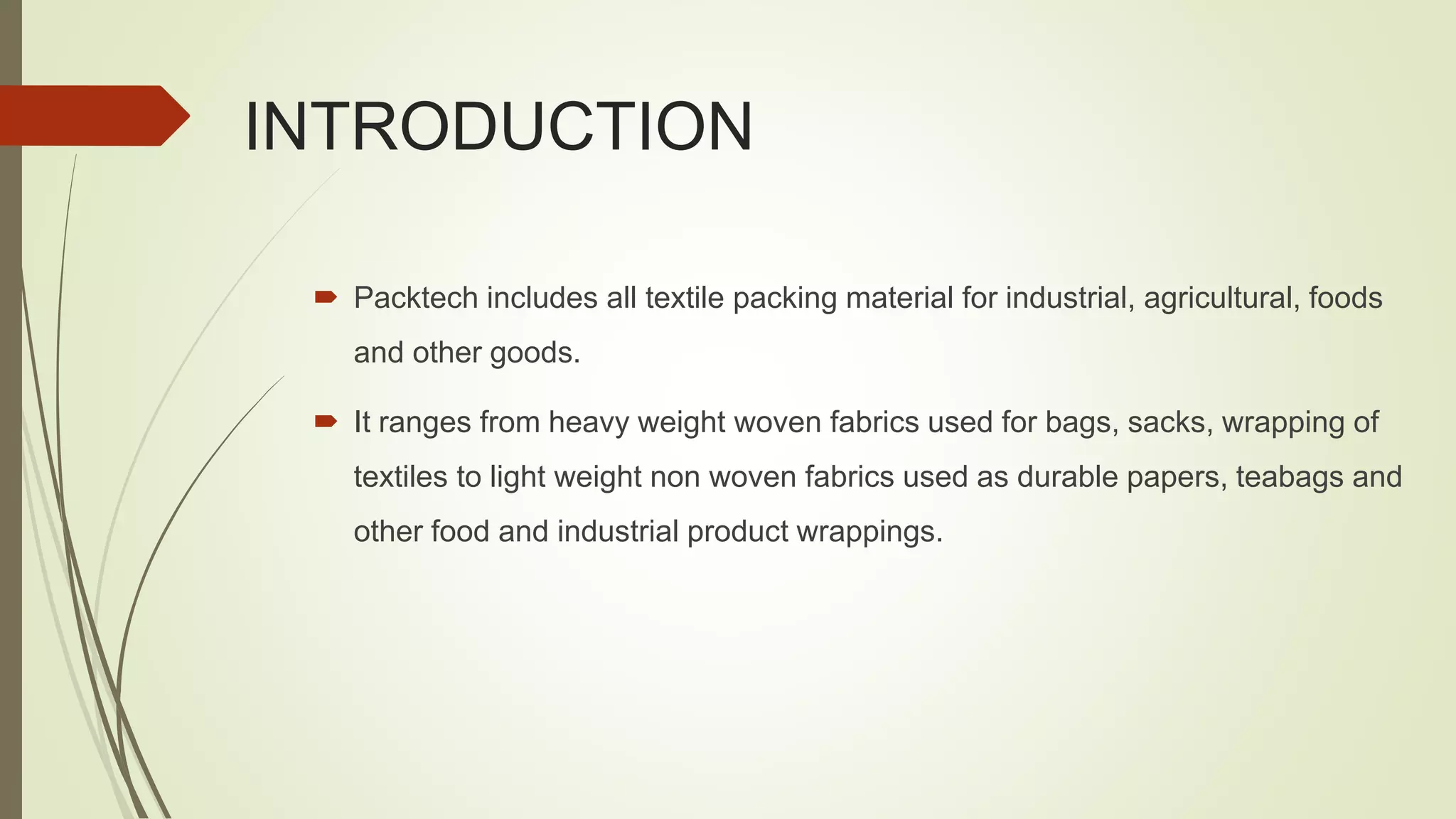 PackTech materials packing Textile materials | PPTX