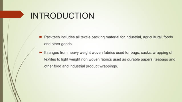 PackTech materials packing Textile materials | PPT