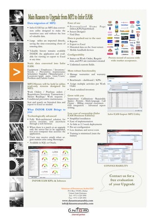 Pack Upgrade Mp2 to INFOR EAM Business Edition, Datastream Arabia INFOR ...