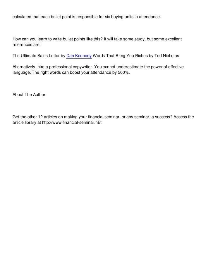 Financial Seminar Invitation