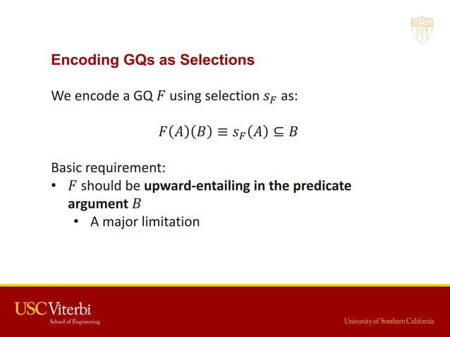 Encoding Generalized Quantifiers In Dependency Based Compositional Semantics Ppt 