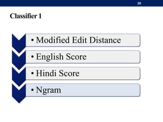 Word level language identification in code-switched texts | PPTX