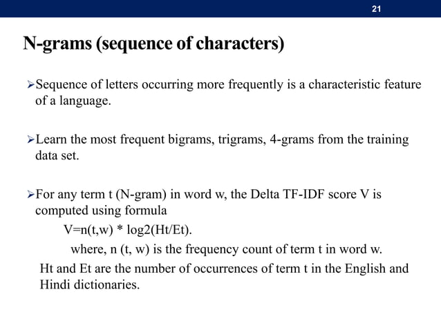 Word Level Language Identification In Code Switched Texts Ppt 