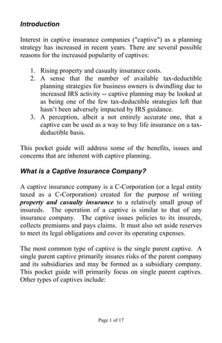 Pac Life On Captive Ins Co | PDF
