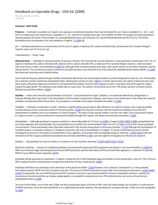 Injectable Drugs : Compatibility Information of Paclitaxel | PDF