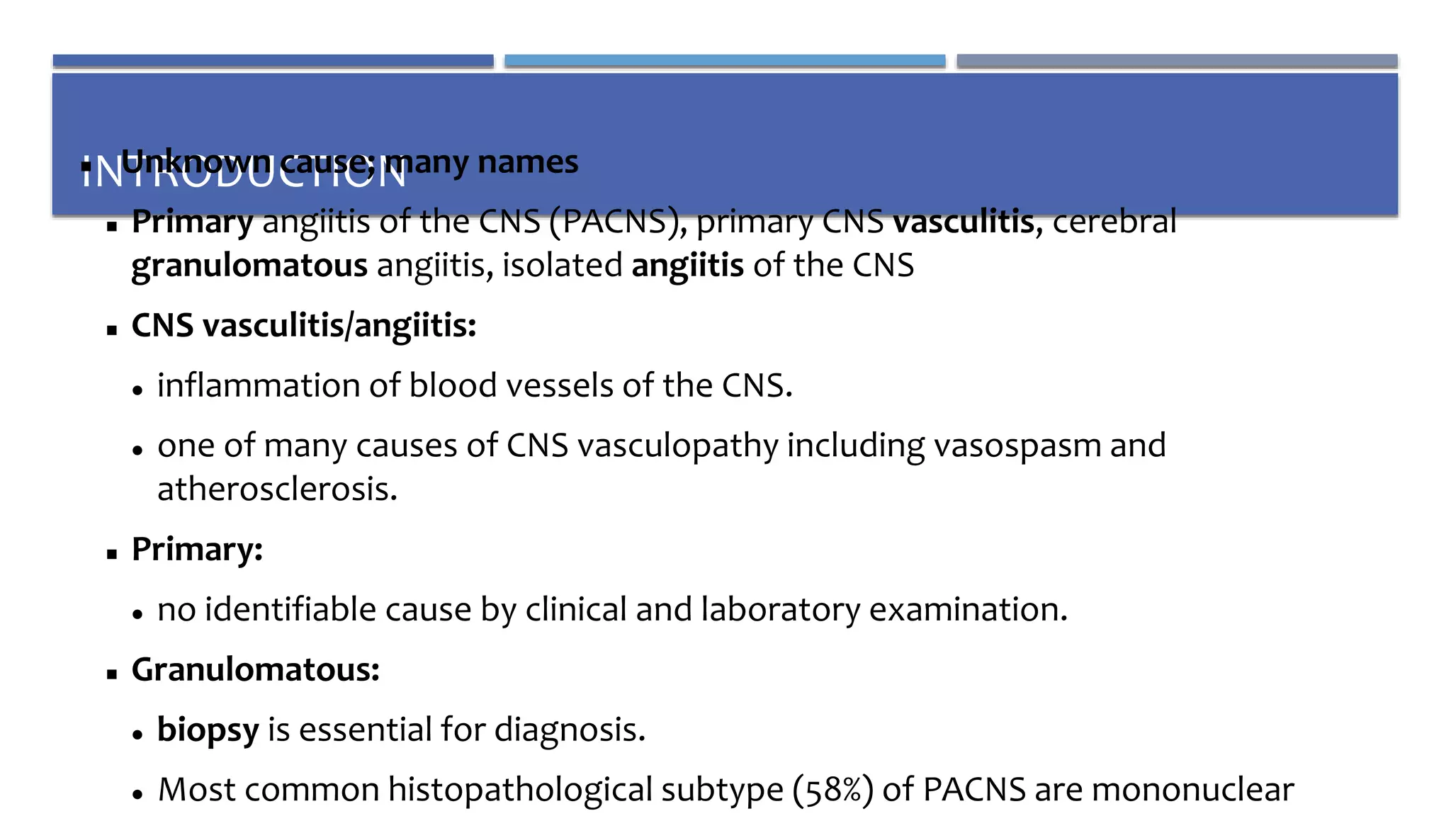 Primary CNS vasculitis | PPT