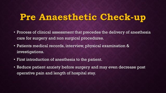 PAC - Pre Anaesthetic Checkup | PDF | Lung and Respiratory Health ...