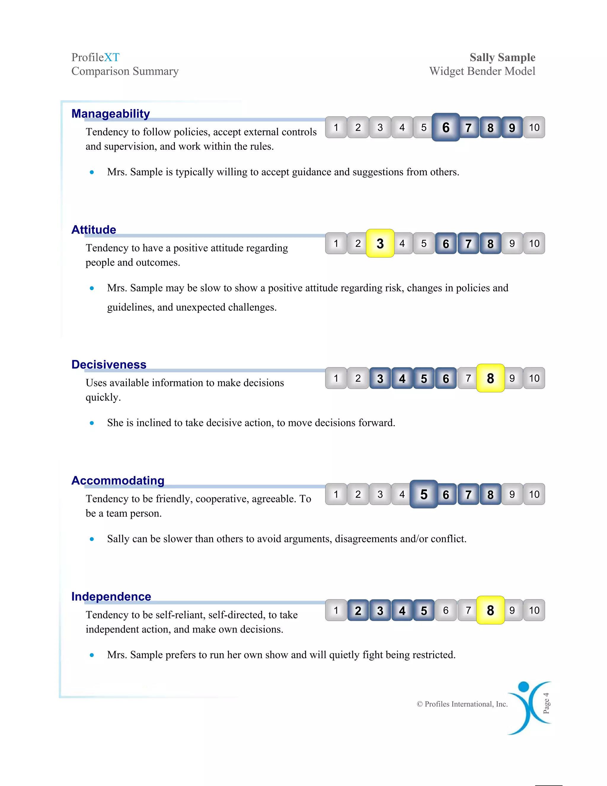 Profile Xt Comparison Summary | PDF