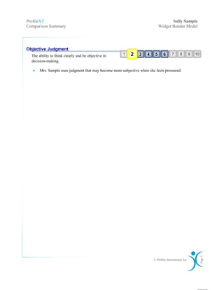 Profile Xt Comparison Summary | PDF