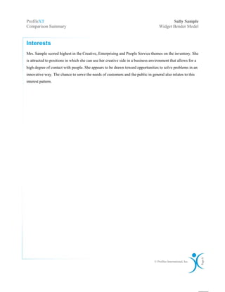 Profile Xt Comparison Summary | PDF