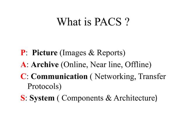 Pacs | PPTX