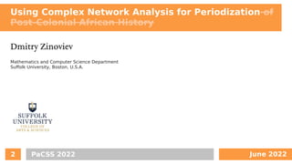 Using Complex Network Analysis for Periodization | PPT