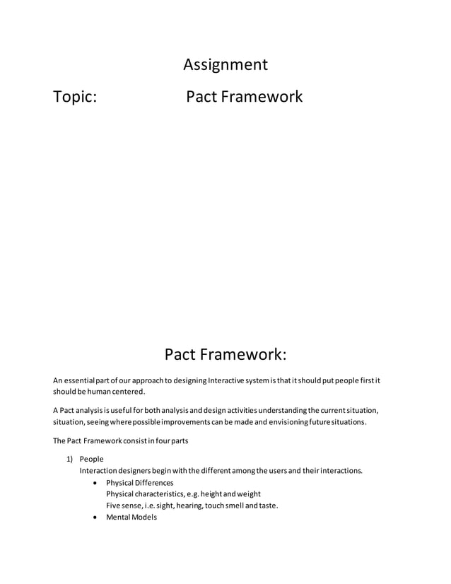 Pact framework in hci | DOCX