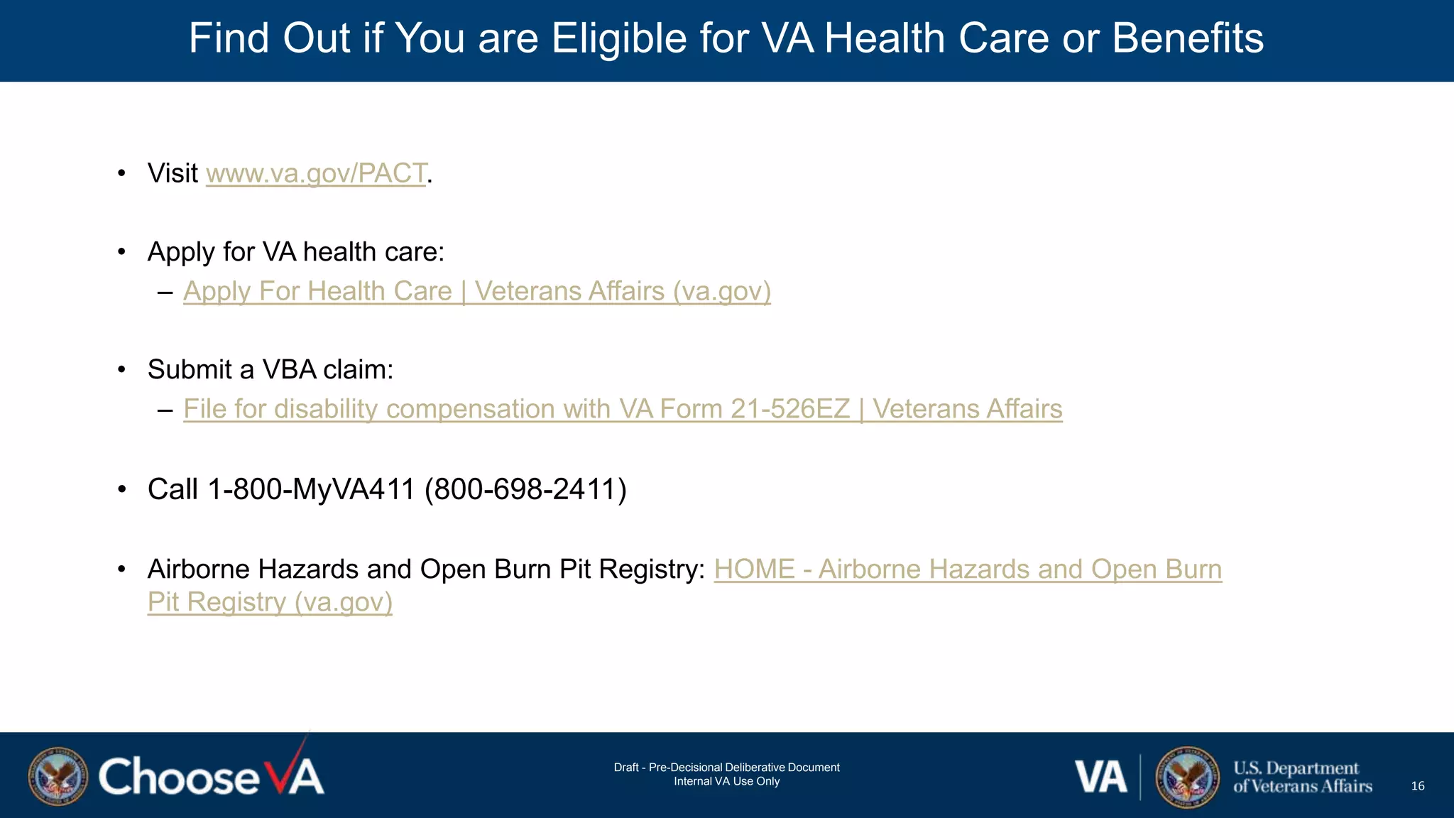 PACT Act VHA Veteran Stakeholder Overview .pptx