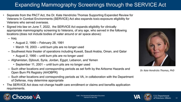 PACT Act VHA Veteran Stakeholder Overview .pptx | Lung and Respiratory ...