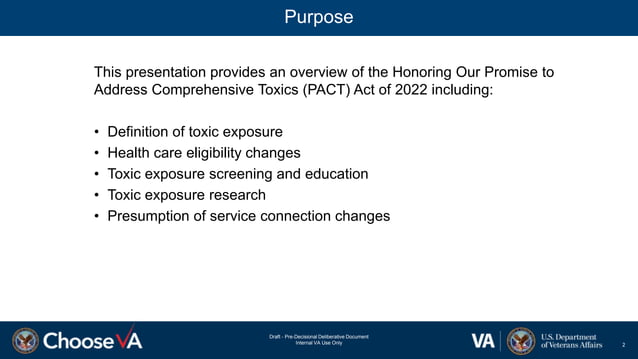 PACT Act VHA Veteran Stakeholder Overview .pptx | Lung and Respiratory ...