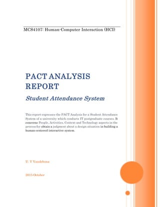 Pact Analysis Report for a Student Attendance System | DOCX