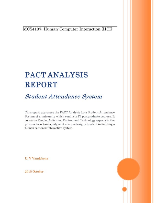 Pact Analysis Report for a Student Attendance System | DOCX