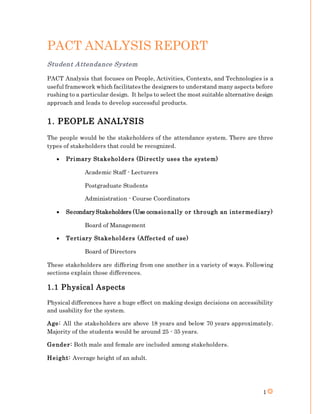 Pact Analysis Report for a Student Attendance System | DOCX