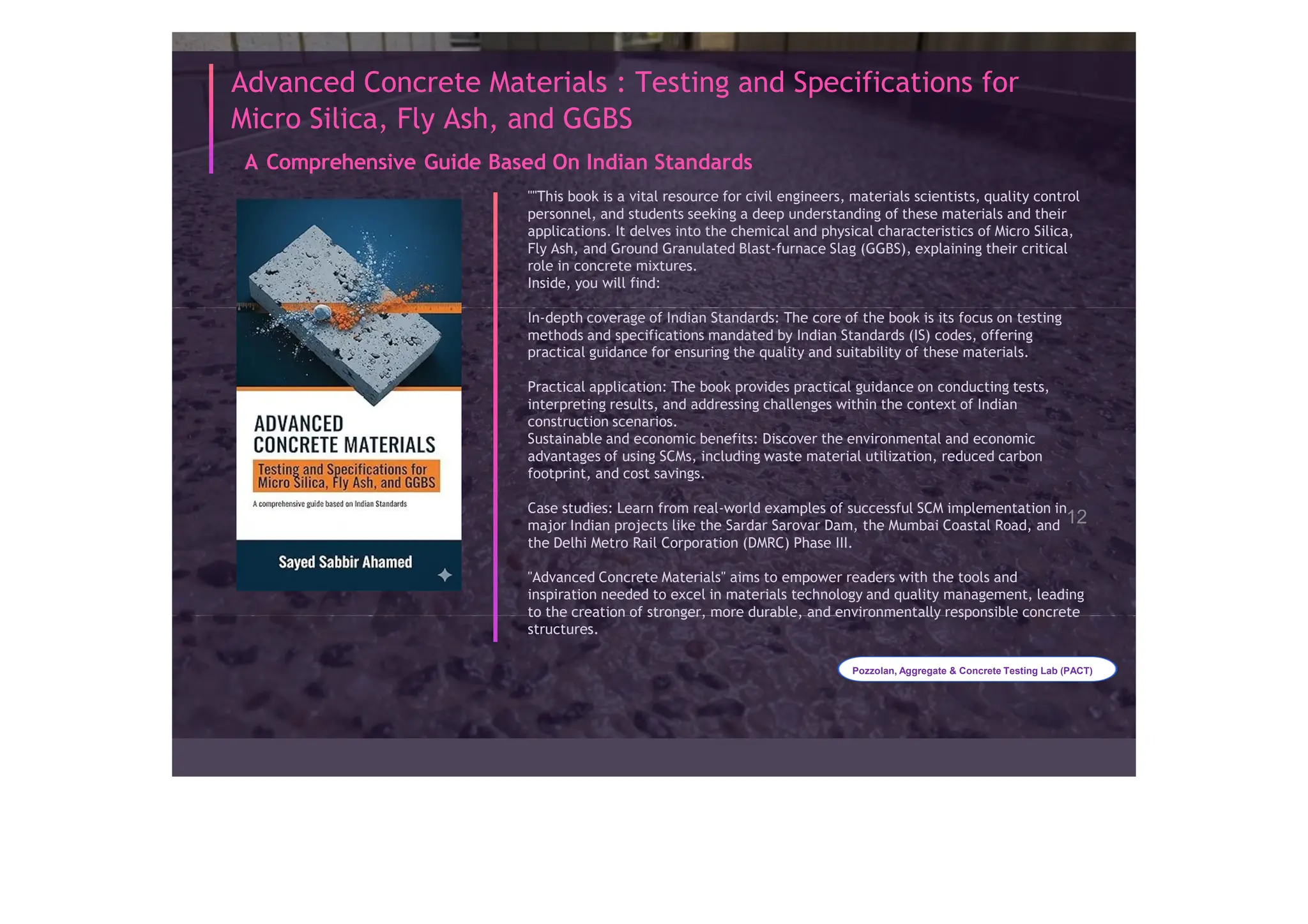 Pozzolan, Aggregate & Concrete Testing Lab (PACT) | PDF