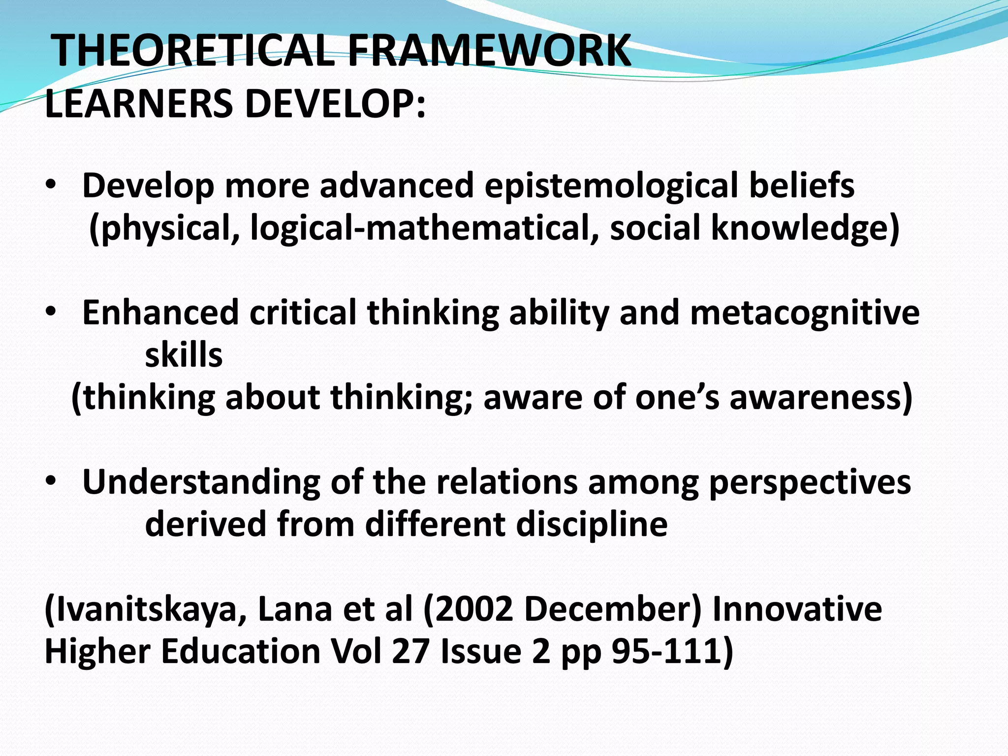 INTERDISCIPLINARY LEARNING APPROACH IN CHEMISTRY | PPTX
