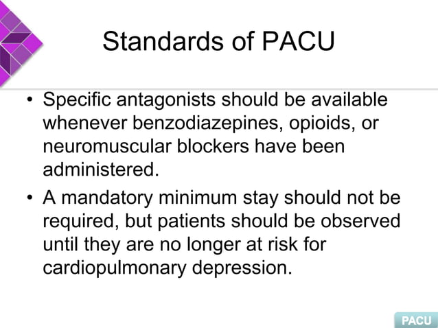 PACU Post-Anesthesia Care Unit | PPSX | Lung and Respiratory Health ...