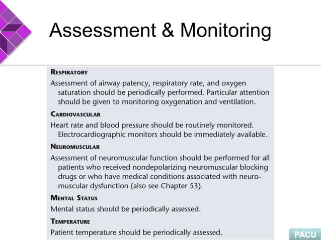 PACU Post-Anesthesia Care Unit | PPSX | Lung and Respiratory Health ...