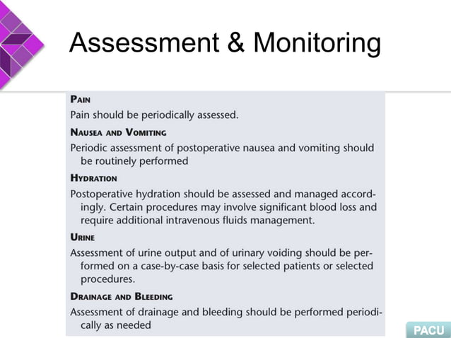 PACU Post-Anesthesia Care Unit | PPSX | Lung and Respiratory Health ...
