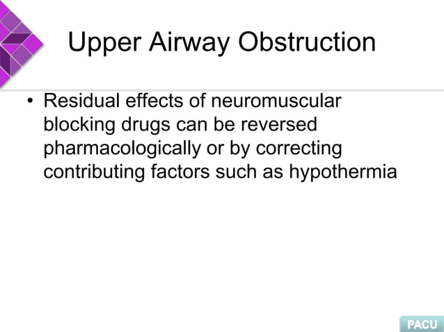 PACU Post-Anesthesia Care Unit | PPSX | Lung and Respiratory Health ...