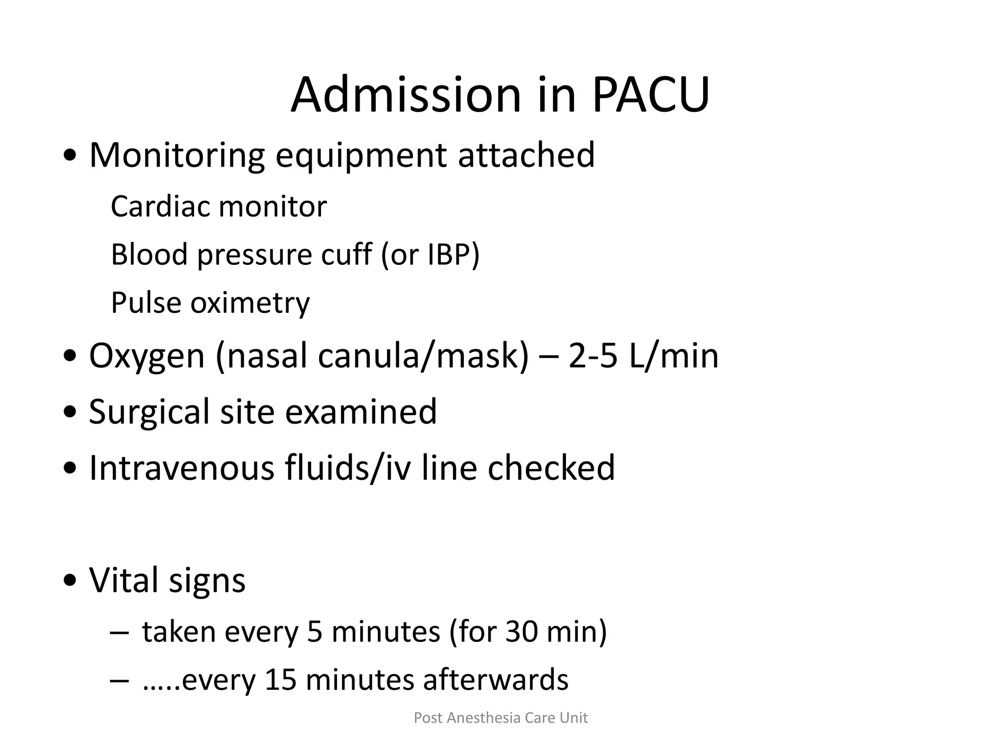 Pacu – post anesthesia care unit | PPTX