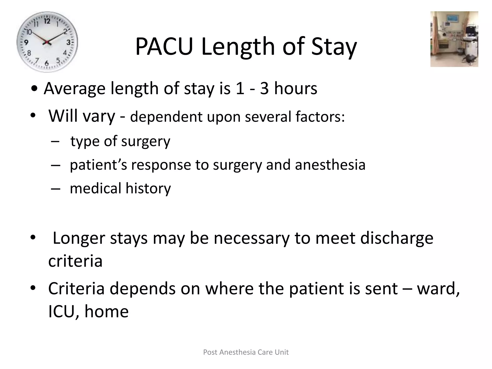 Pacu – post anesthesia care unit | PPTX