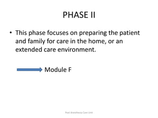 Pacu – post anesthesia care unit | PPTX