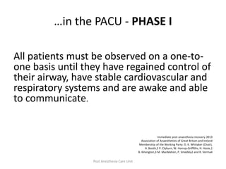 Pacu – post anesthesia care unit | PPT