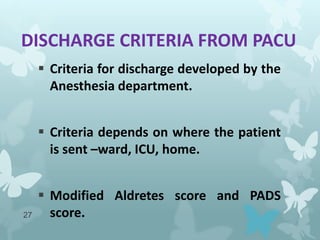 Post Anesthesia Care (PACU) for anesthesia resident.ppt