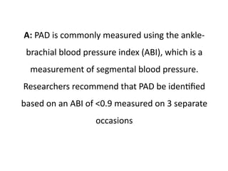 What Is Peripheral Arterial Disease? Summary, Exercise & Guidelines | PPT