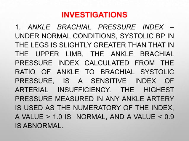 Peripheral arterial Disease (PAD) | PPTX