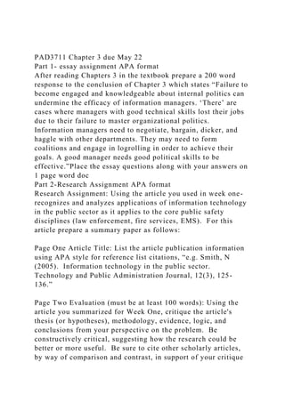 PAD3711 Chapter 3 due May 22Part 1- essay assignment APA format.docx